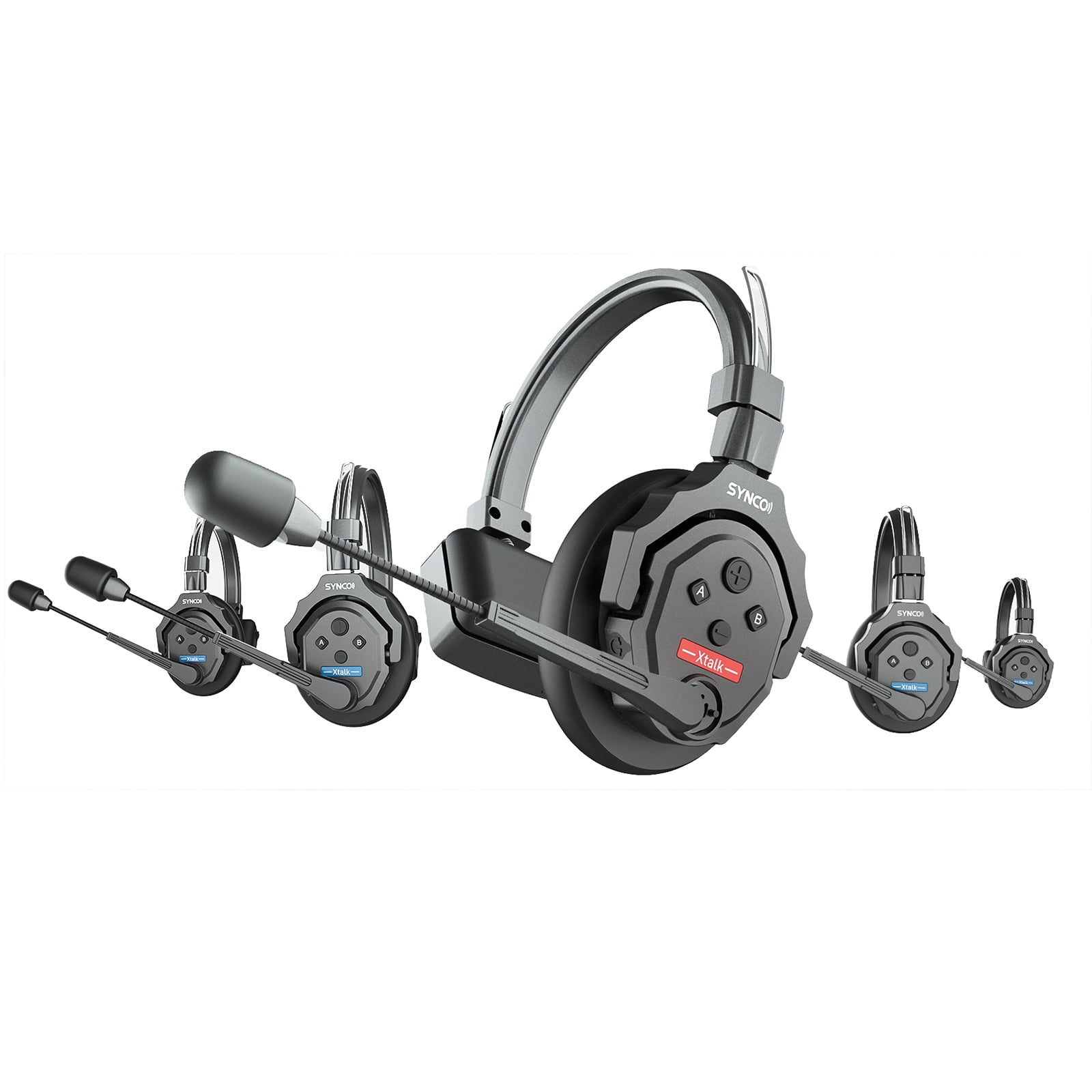 SYNCO Xtalk X5 Wireless Intercom Headset System, 5 Person Team ...