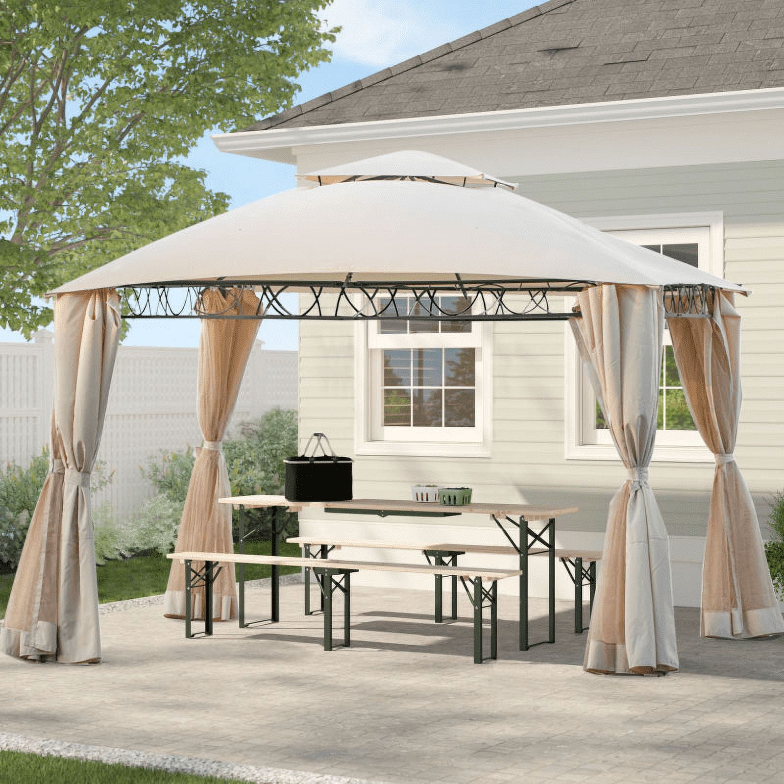 SYNGAR 10.5x10.5ft Patio Gazebo, Outdoor Tent with Vented Roof ...