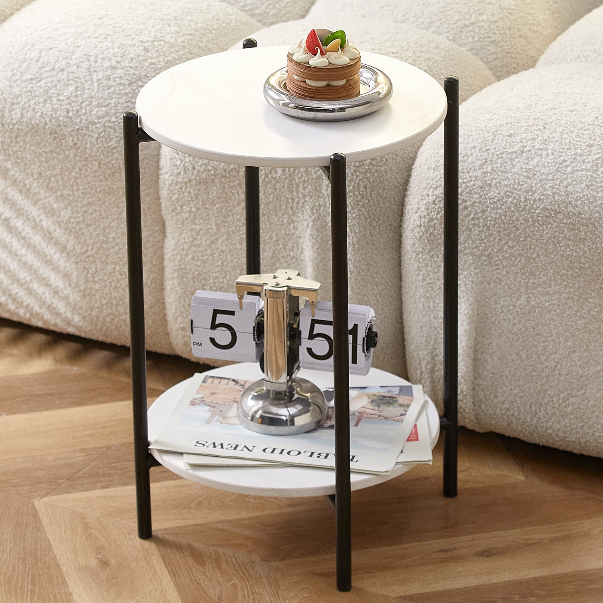 SYNGAR 2-Tier Coffee Table, Tea Table and Marble Coffee Table ...