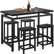 Costway 3 Piece Counter Height Dining Bar Table Set w/2 Stools&3 ...