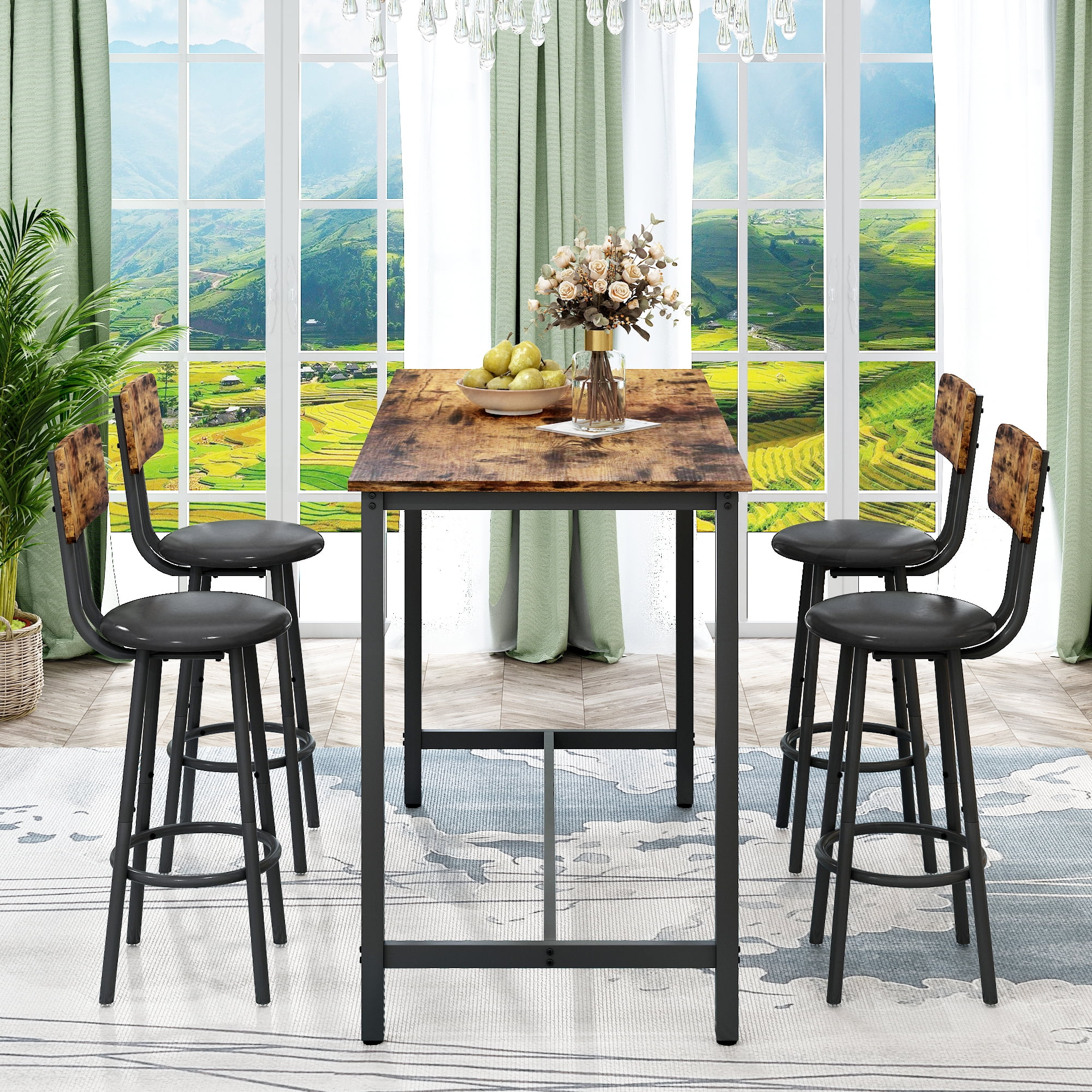 SYNGAR 5 Piece Dining Table Set, Kitchen Dining Table and Chairs Set ...