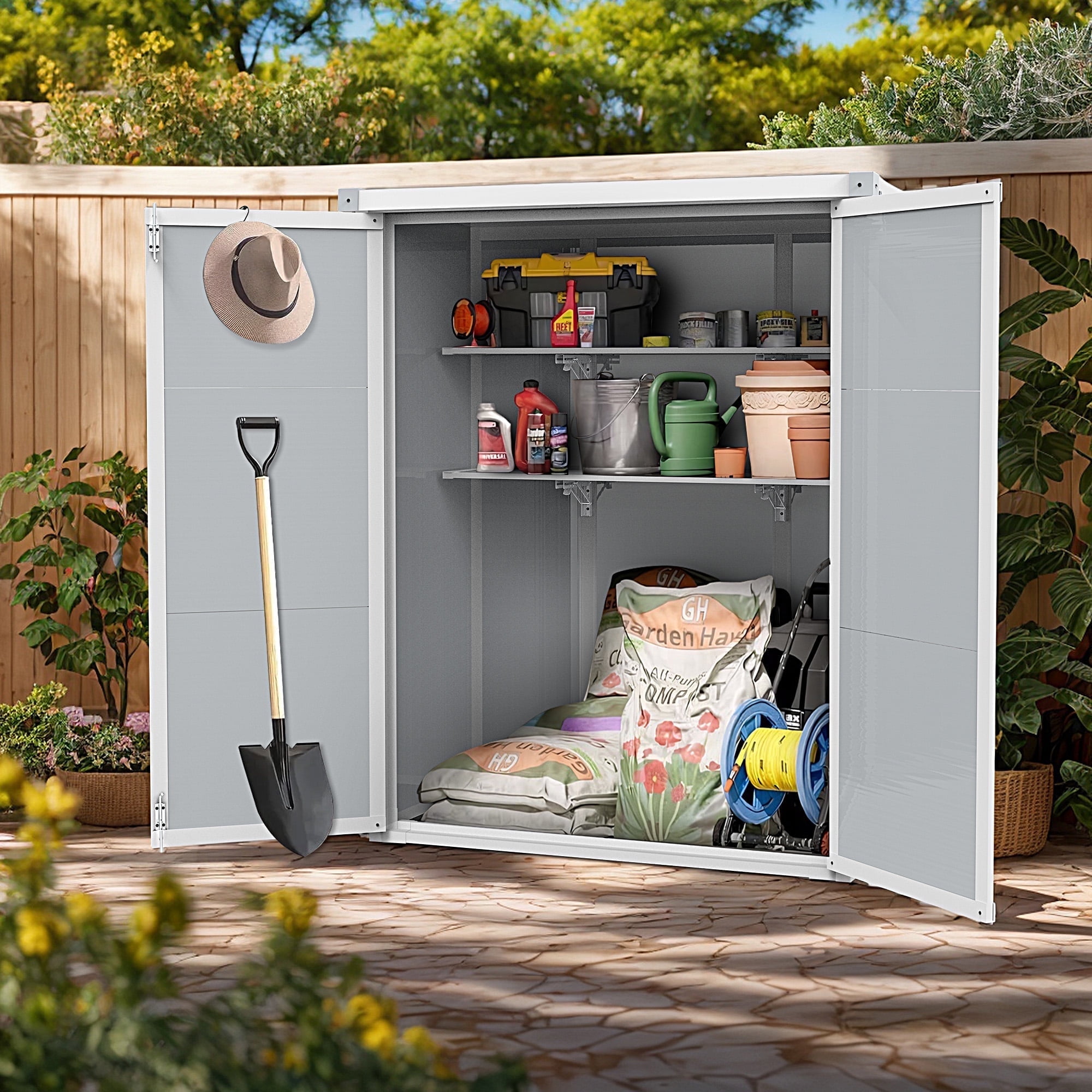 SYNGAR Outdoor Plastic Deck Box, 215 Gallon Backyard Storage Chest ...