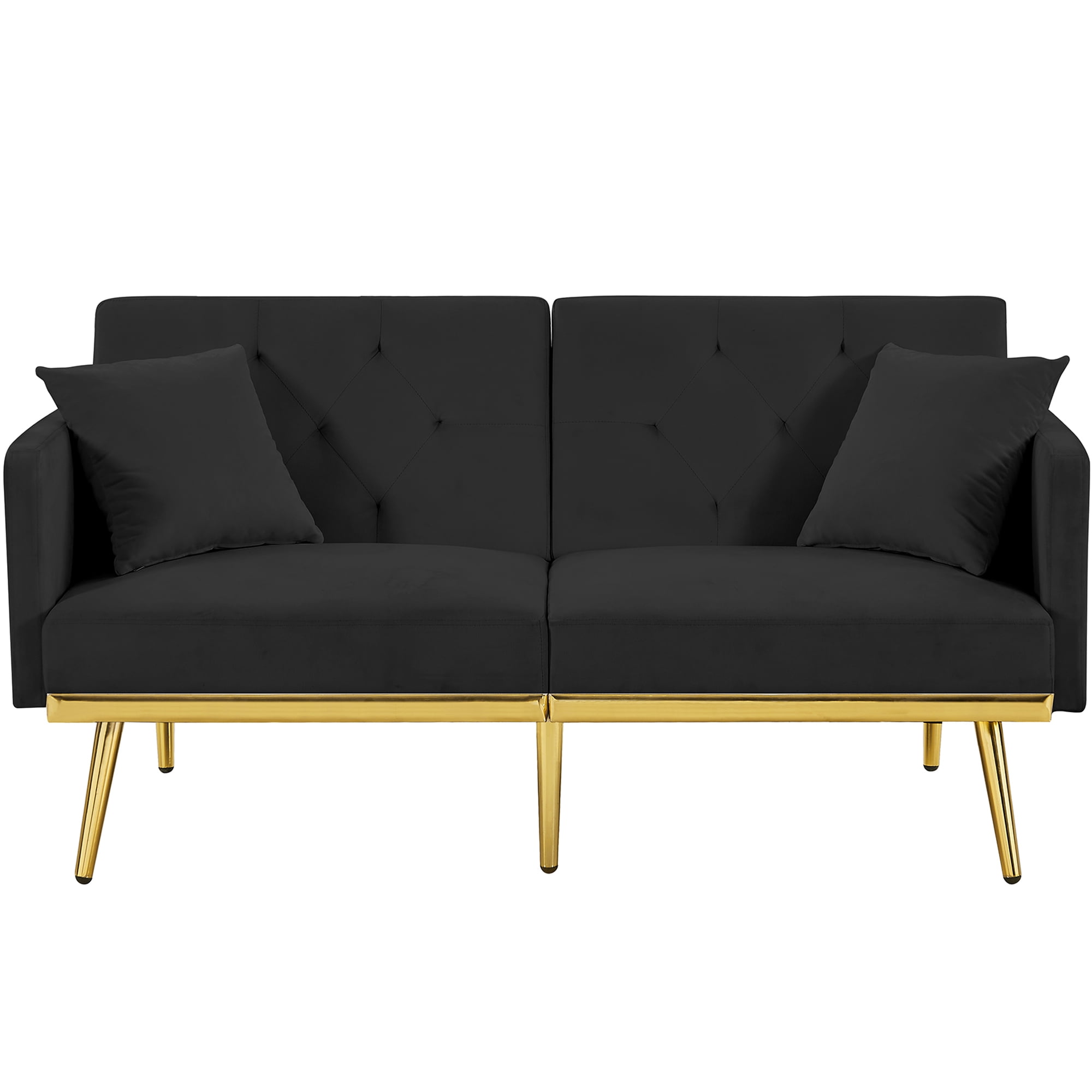 SYNGAR Couches for Living Room, Velvet Upholstered Convertible Sofa Bed ...