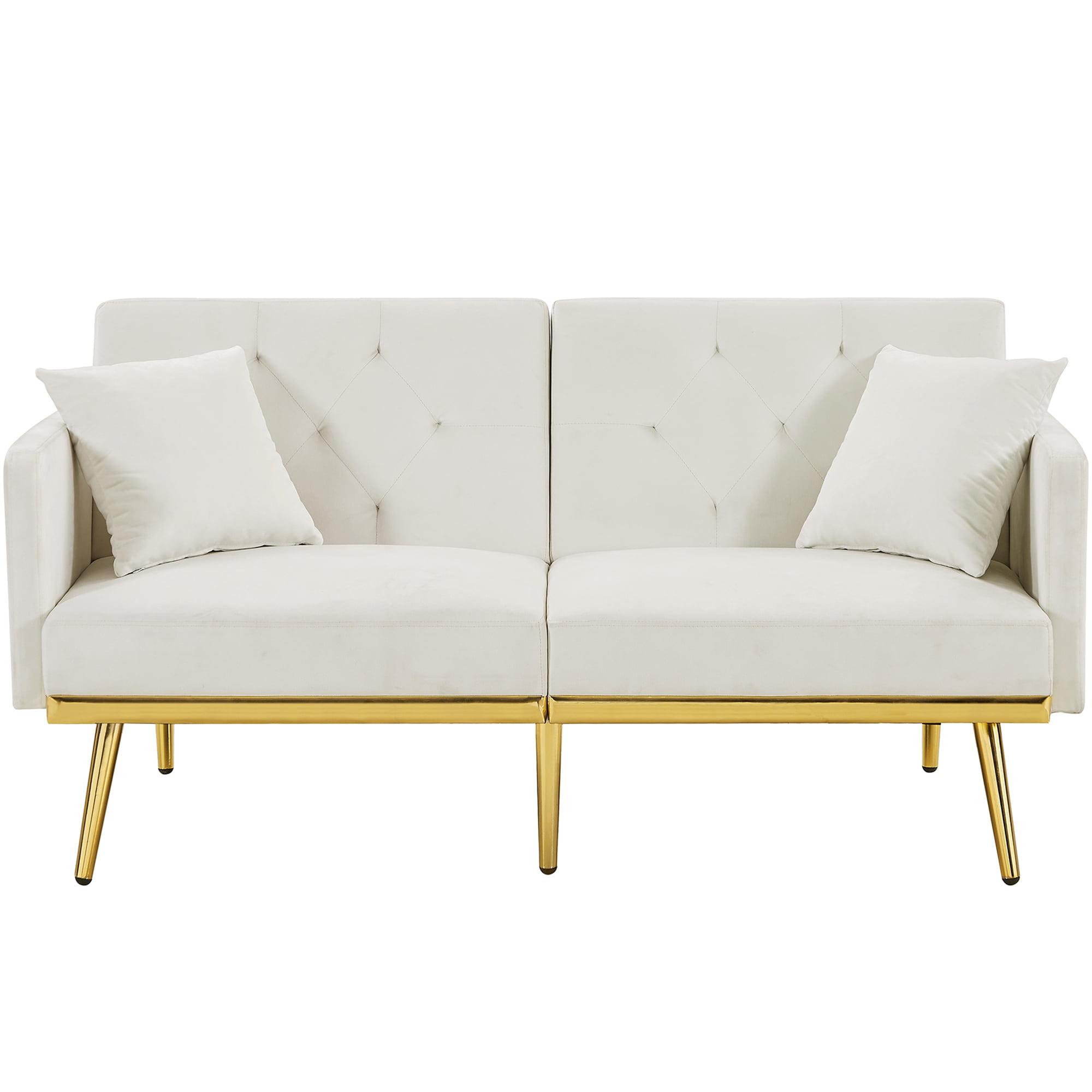 SYNGAR Couches for Living Room, Velvet Upholstered Convertible Sofa Bed ...