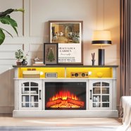 Ameriwood Home Ashton Lane Electric Fireplace TV Stand for TVs up to 65", Black Oak - Walmart.com