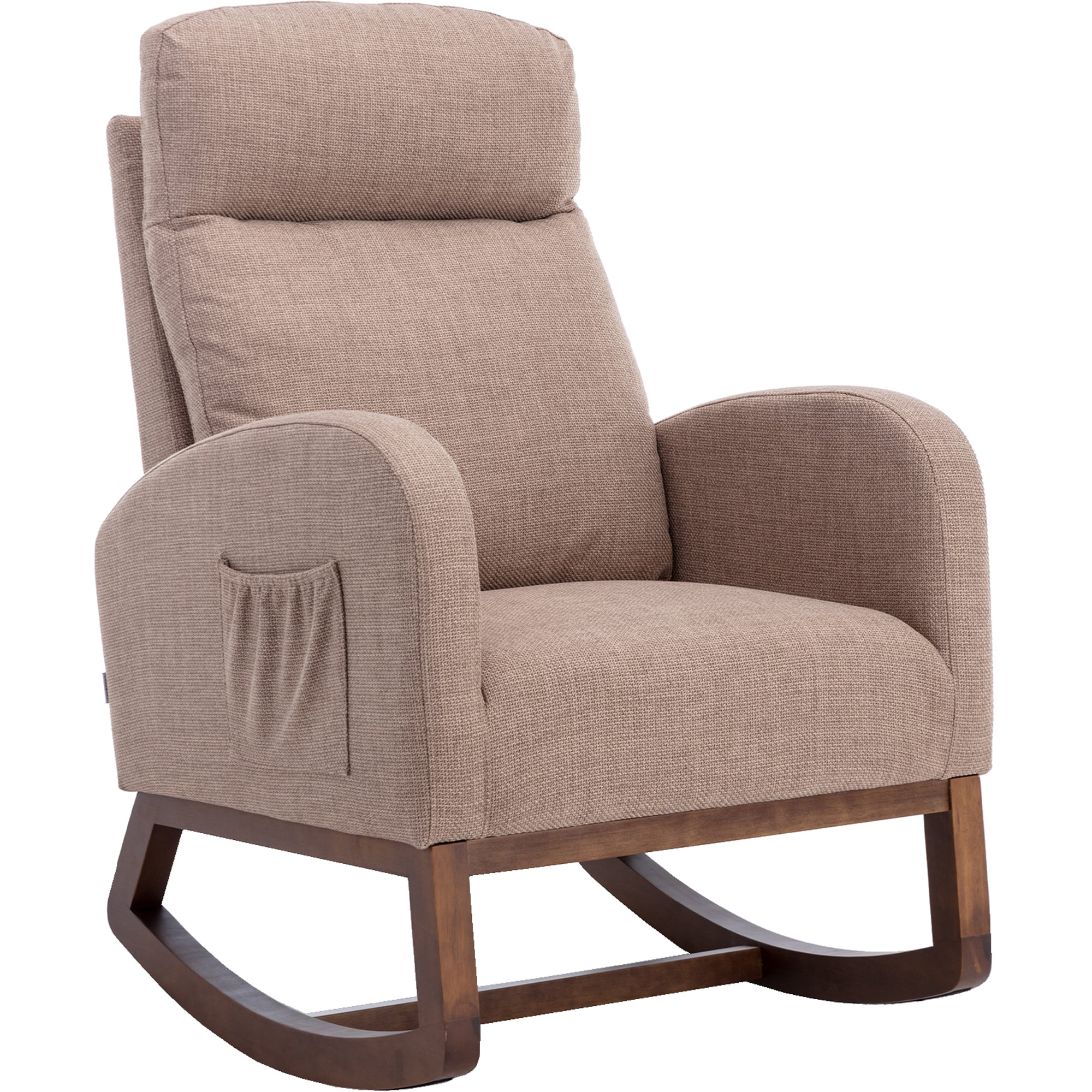 SYNGAR Modern Rocking Chair, Upholstered Fabric Accent Rocker Chair ...