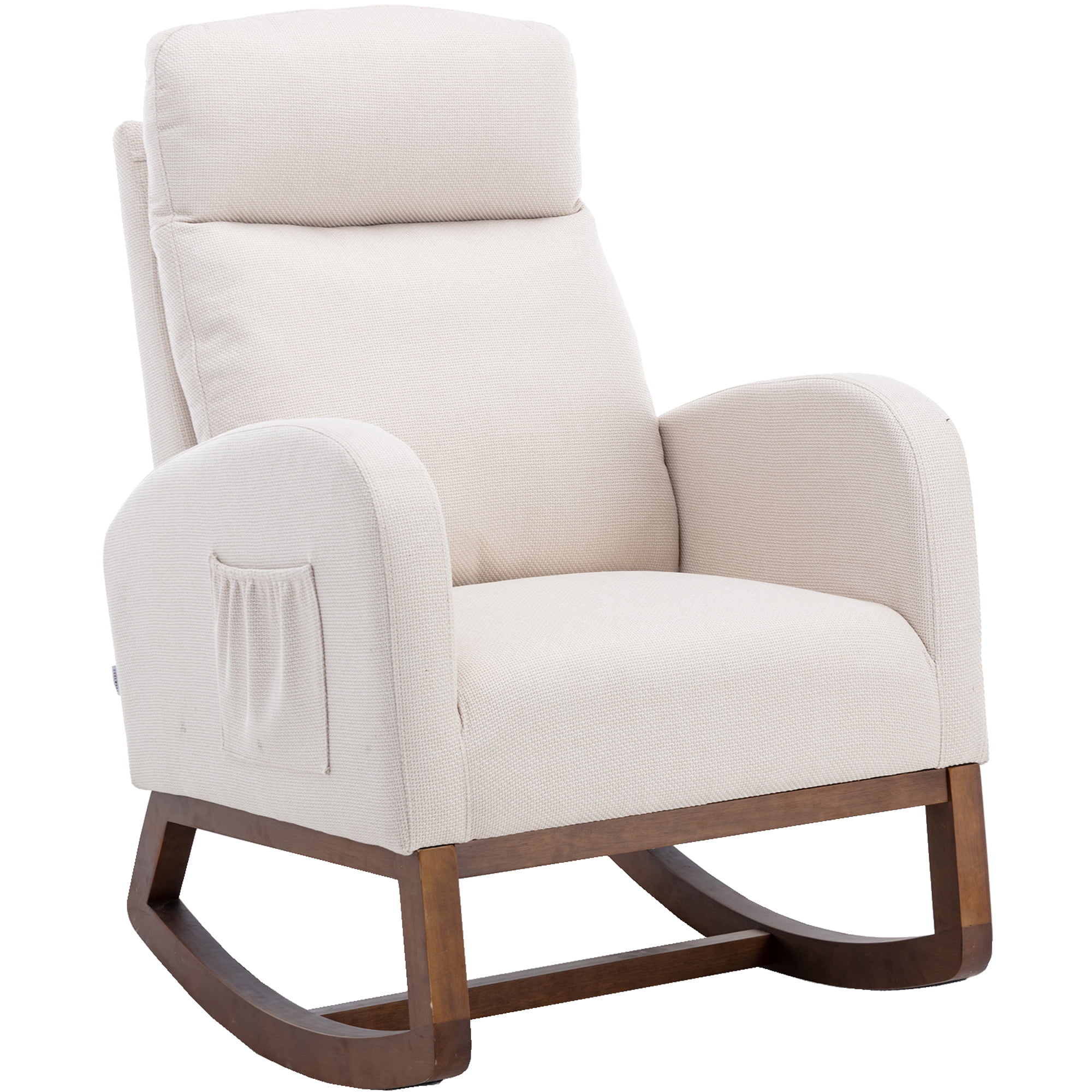 SYNGAR Modern Rocking Chair, Upholstered Fabric Accent Rocker Chair ...
