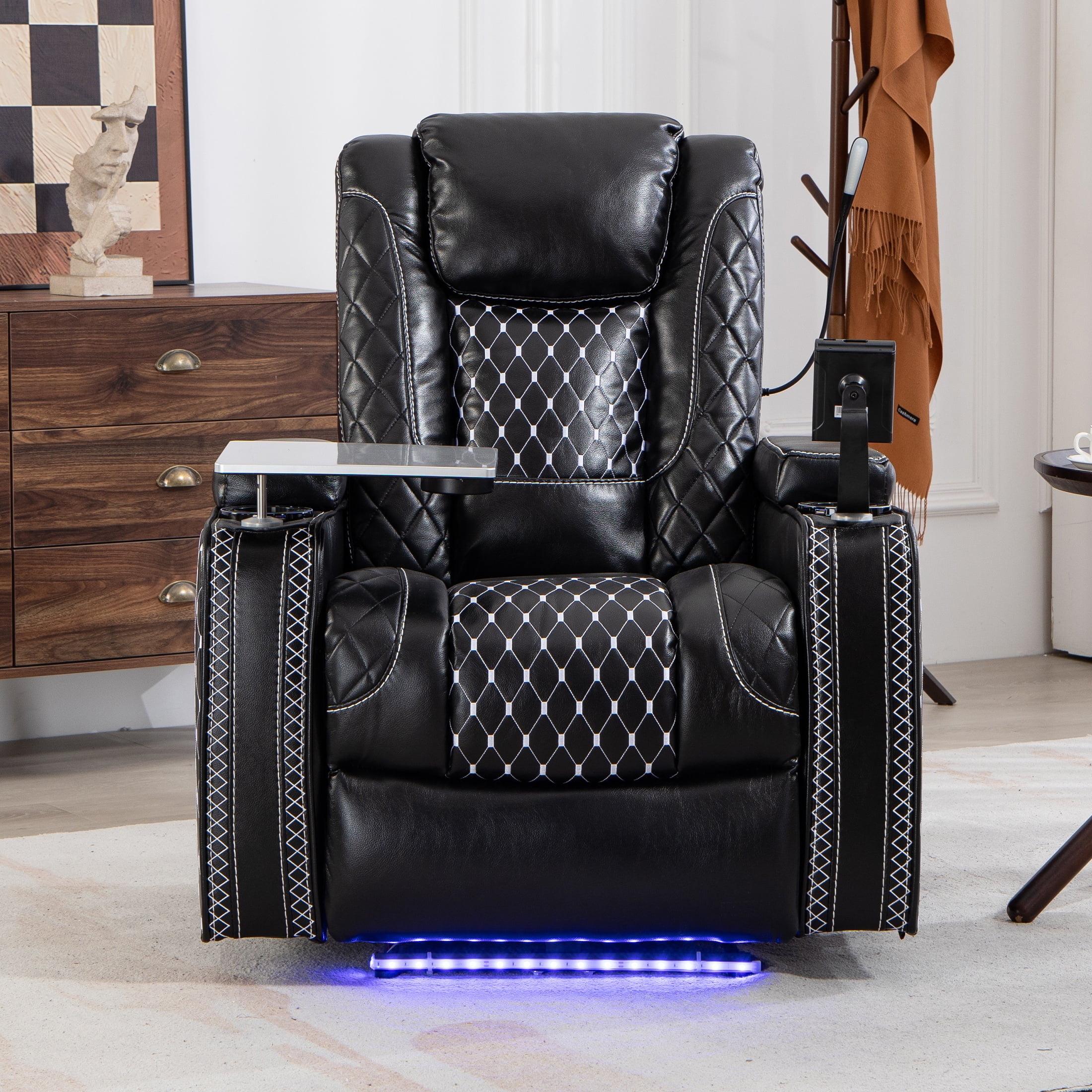 SYNGAR Power Lift Recliner Chair for Office, PU Leather Recliner with ...