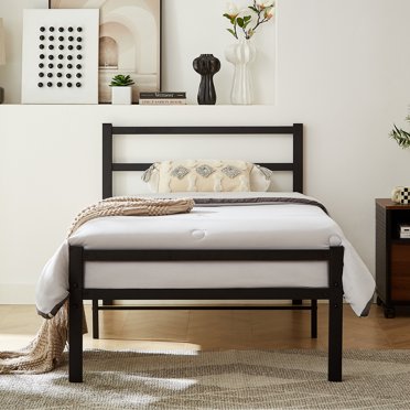 alazyhome Queen Size Square Tufted Upholstered Bed Frame, Easy Assembly ...
