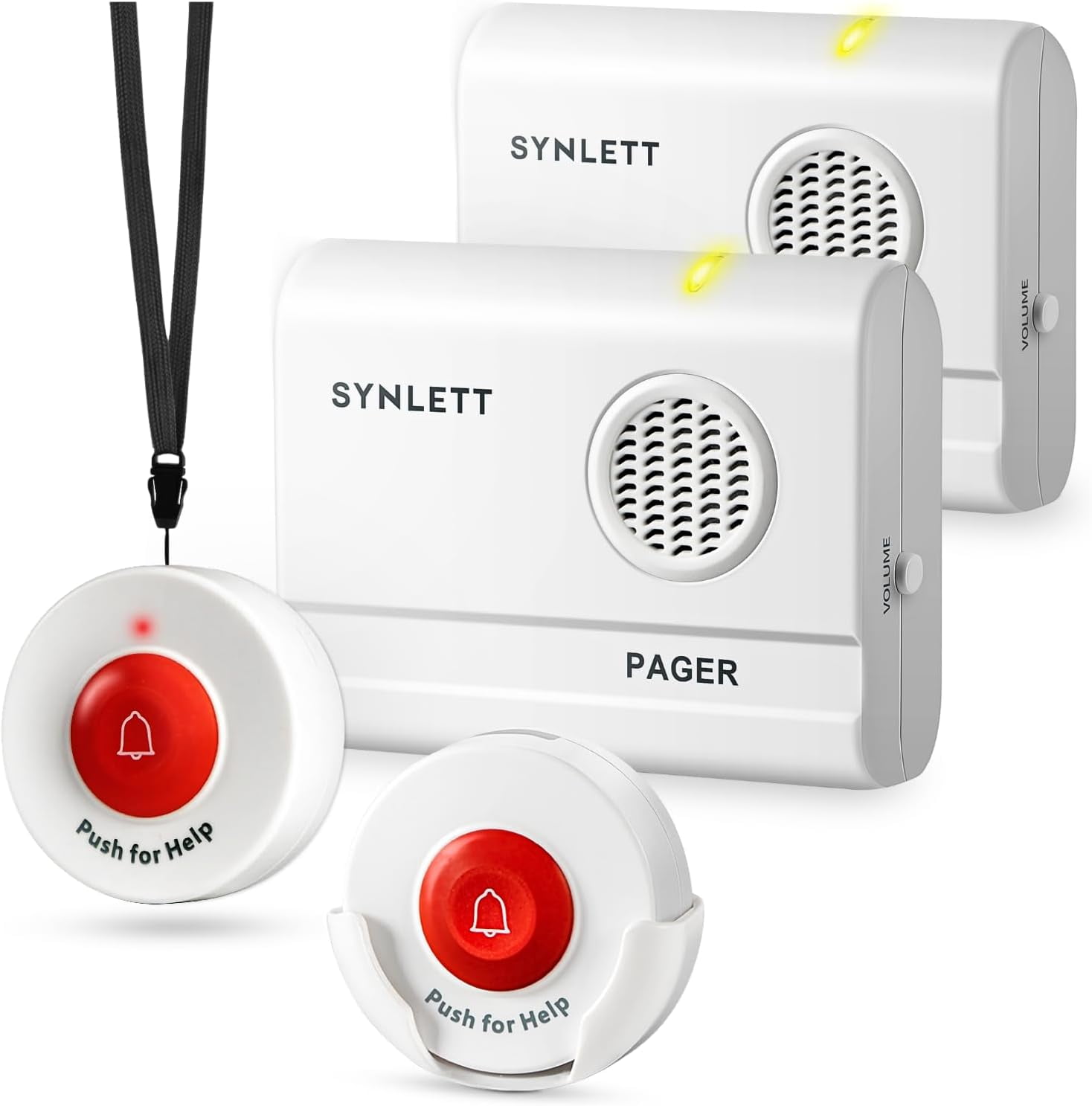 SYNLETT 2 Caregiver Pagers 2 Call Buttons Wireless Call Bell Alert ...