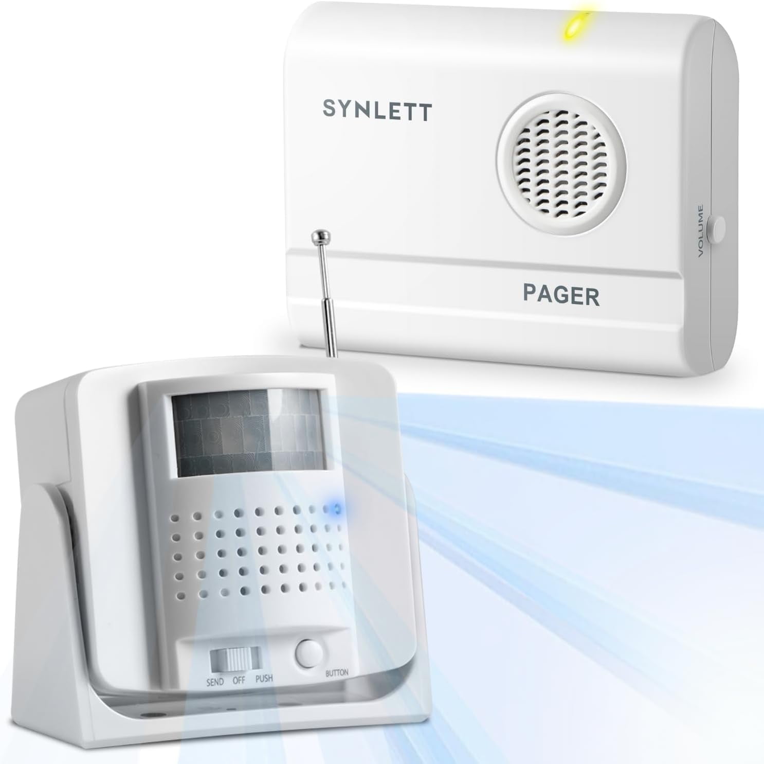 SYNLETT Bed Alarm Caregiver Pager with Wireless Motion Sensor Alarm ...