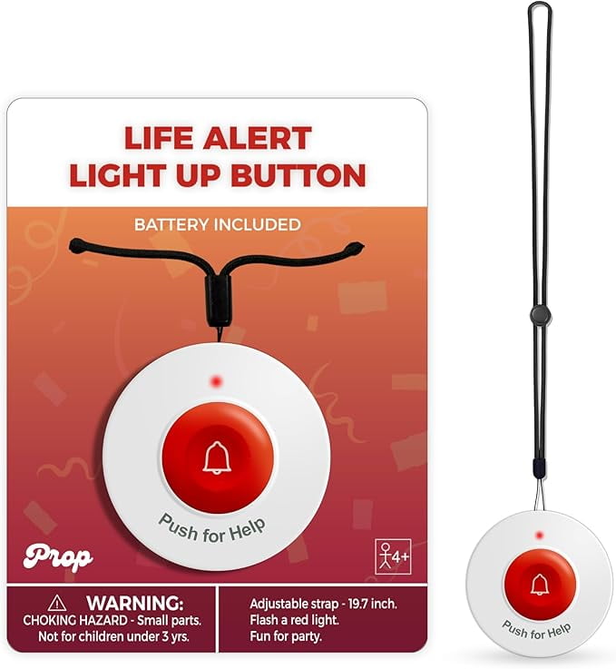 SYNLETT Light-up Fake Life Alert Button Prop 100th Day of School ...