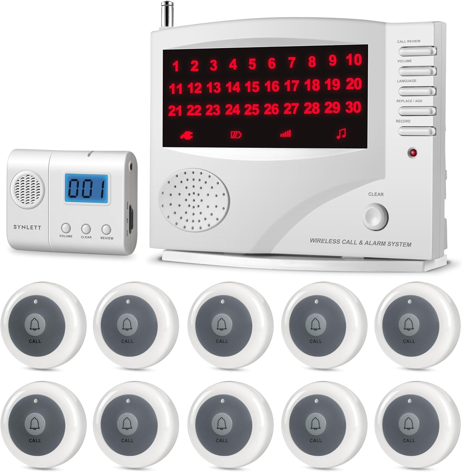 SYNLETT Nurse Call System Wireless Call System with 1 Portable ...