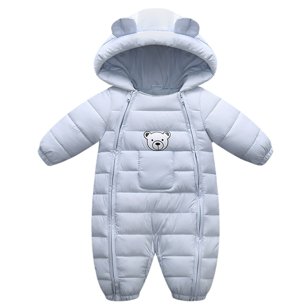 SYNPOS Baby Boy Girl Bear Hooded Puffer Snowsuit Newborn Winter ...