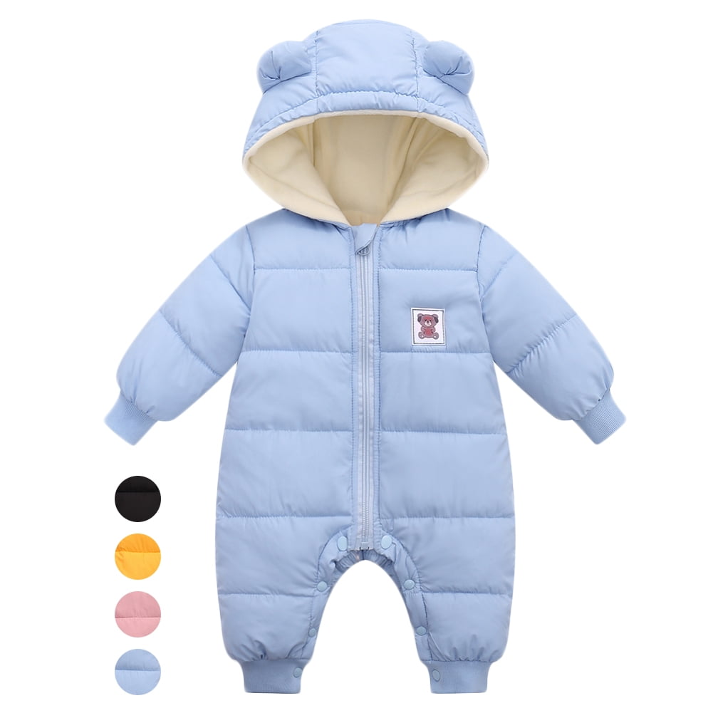 SYNPOS Baby Boy Girl Winter Hooded Lightweight Snowsuit Romper Puffer Winter Coat - Walmart.com