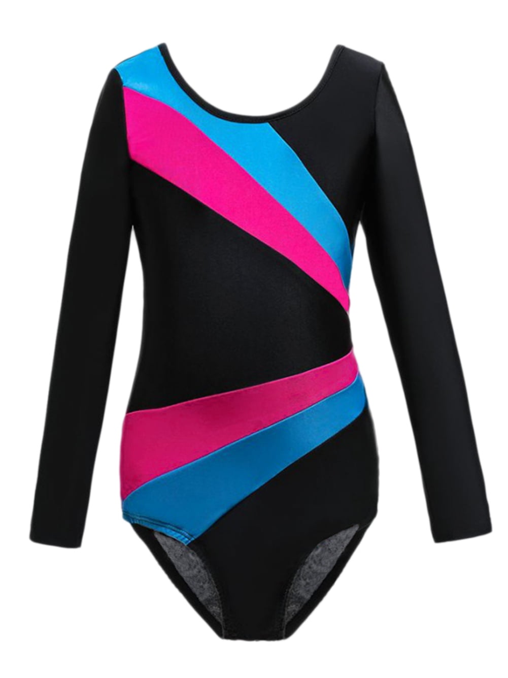 SYNPOS Gymnastics Leotards for Little Big Girls Long Sleeve Basic ...