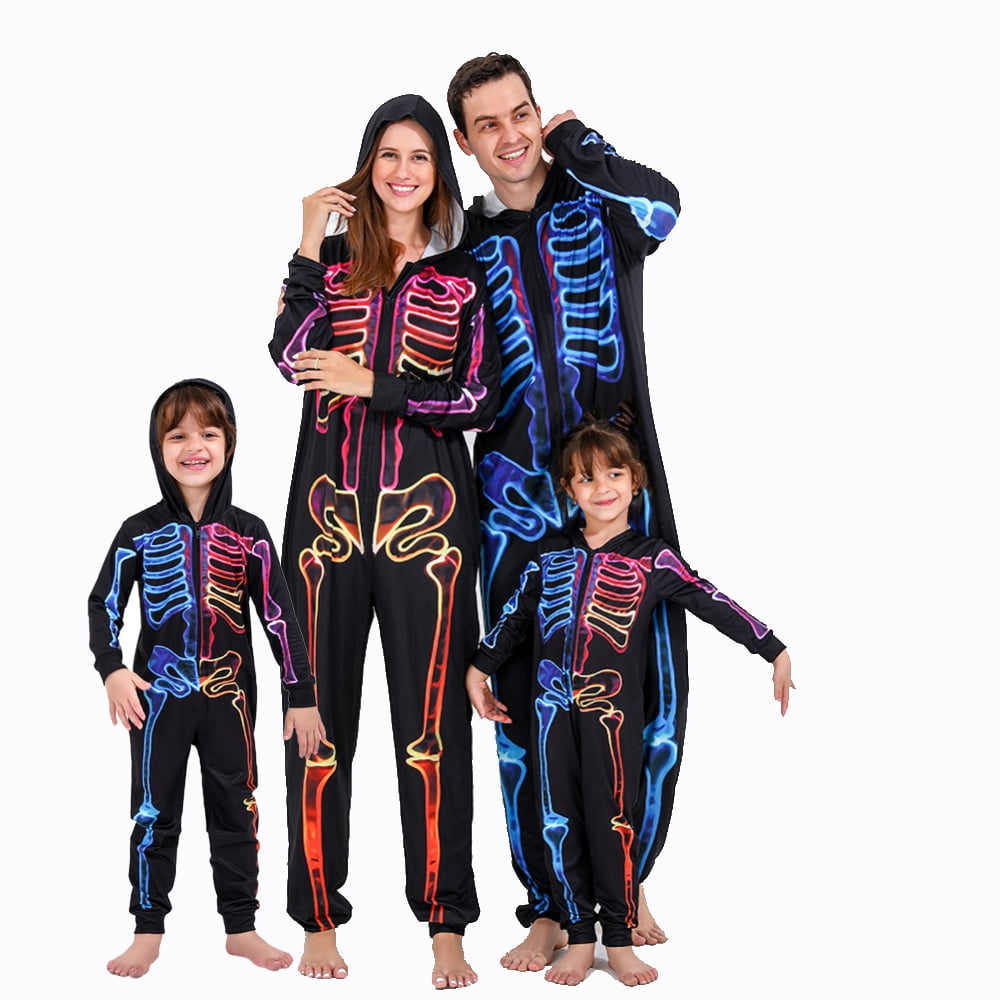 SYNPOS Halloween Parent-Child Warm Family Matching Jumpsuit Holiday ...