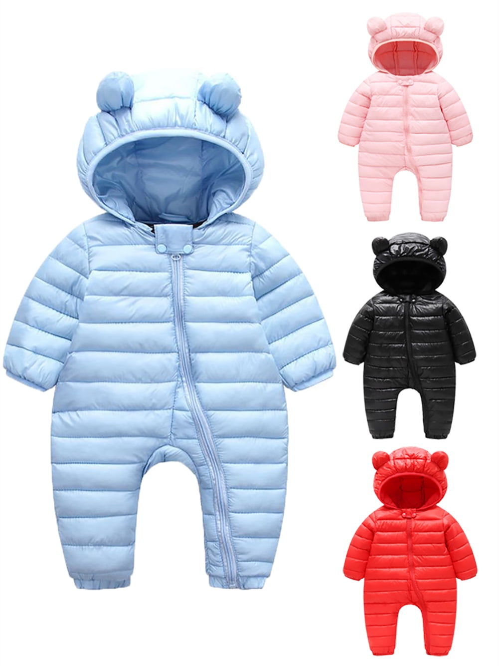 SYNPOS Infant Boys Girls Winter Snowsuit Romper Down Jacket Baby Hooded Thick Warm Jumpsuit ...