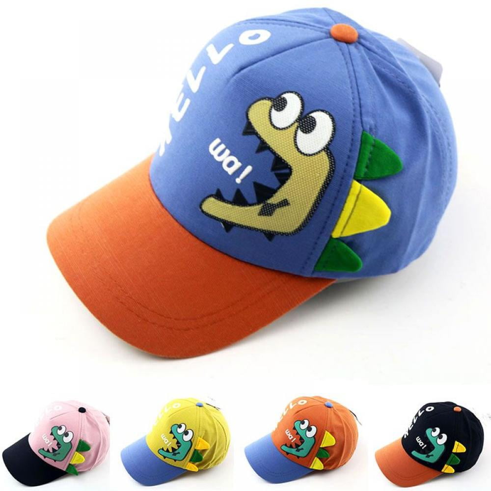 SYNPOS Little Boys Baseball Cap Toddler Sun Cap Dinosaur Sun Hat Kids Summer Cap for 3-8 Years ...