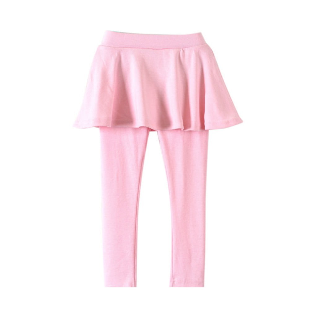 SYNPOS Toddler Girls Footless Leggings with Ruffle Tutu Skirt Stretchy ...