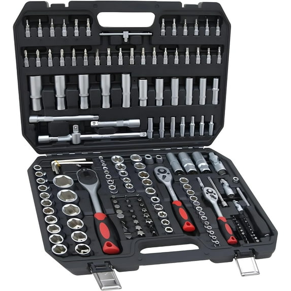 SYNYLIIFE 171 Pieces Socket Set, 1/4 and 3/8 Inch Drive Mechanic Tool ...