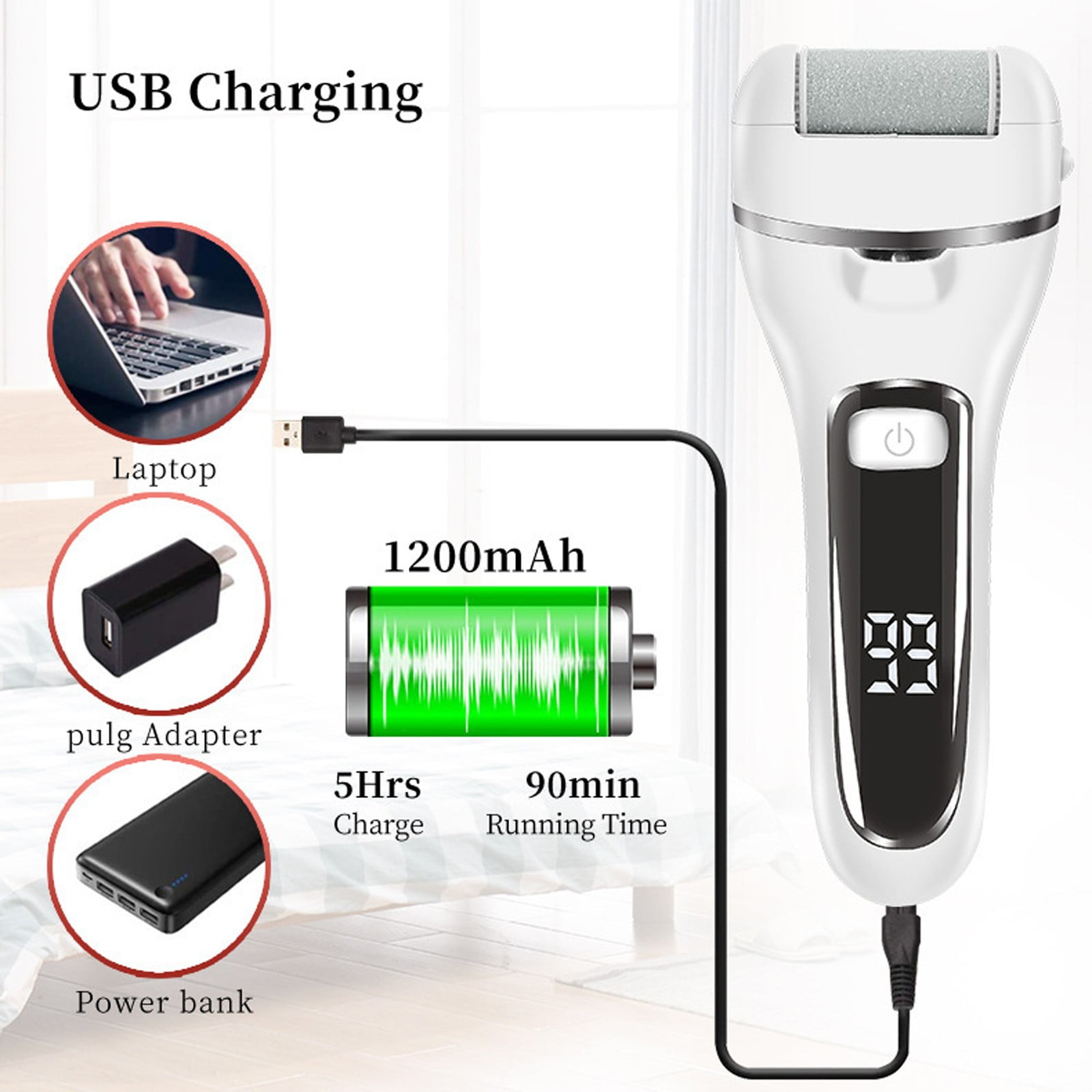 SYS Electric Foot Grinder Skin Automatic Charging Type Foot Skin ...