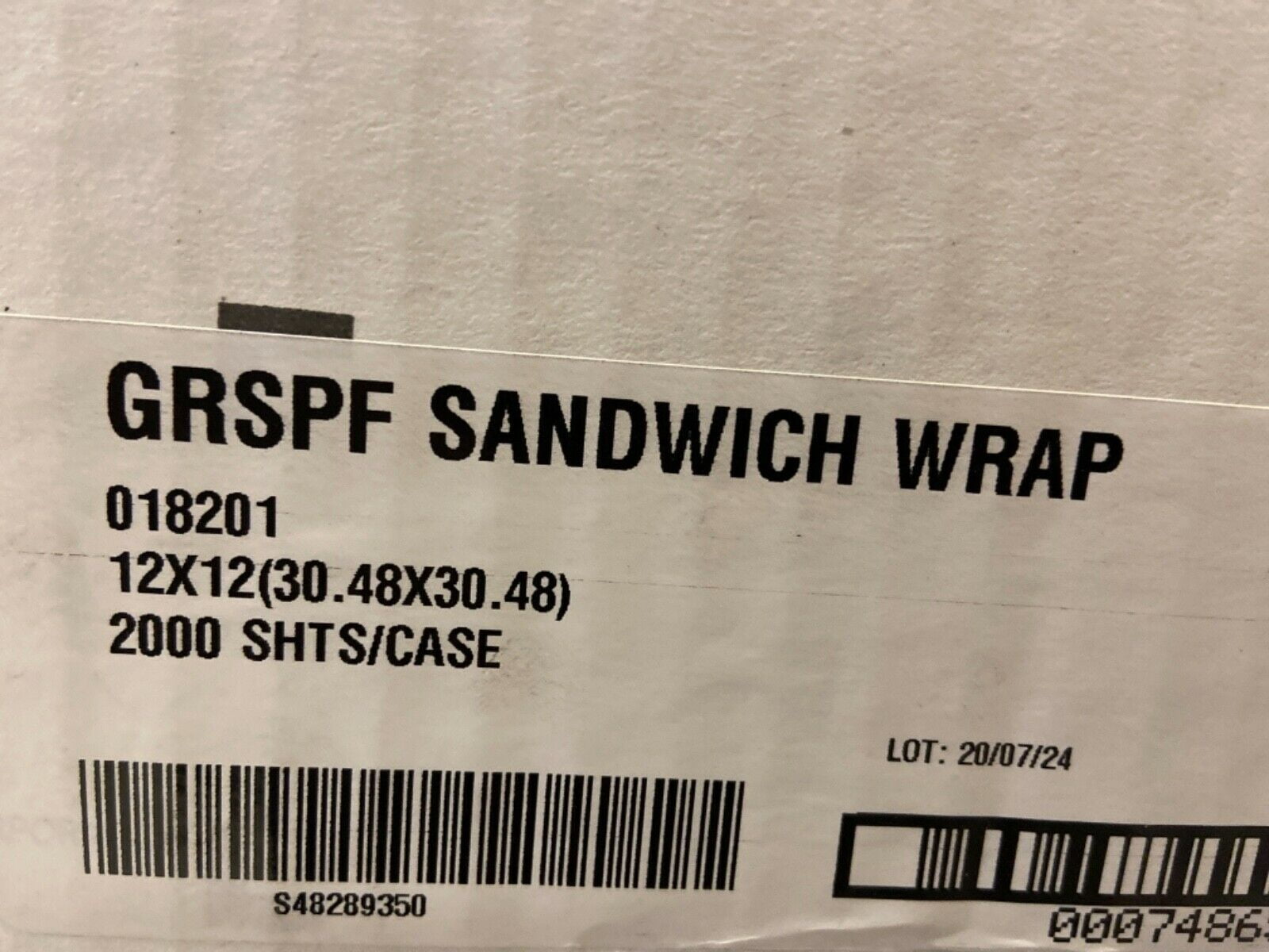 SYSCO 12 x 12 SANDWICH WRAP 2000CT WHITE 6785786 GRSPF - Walmart.com