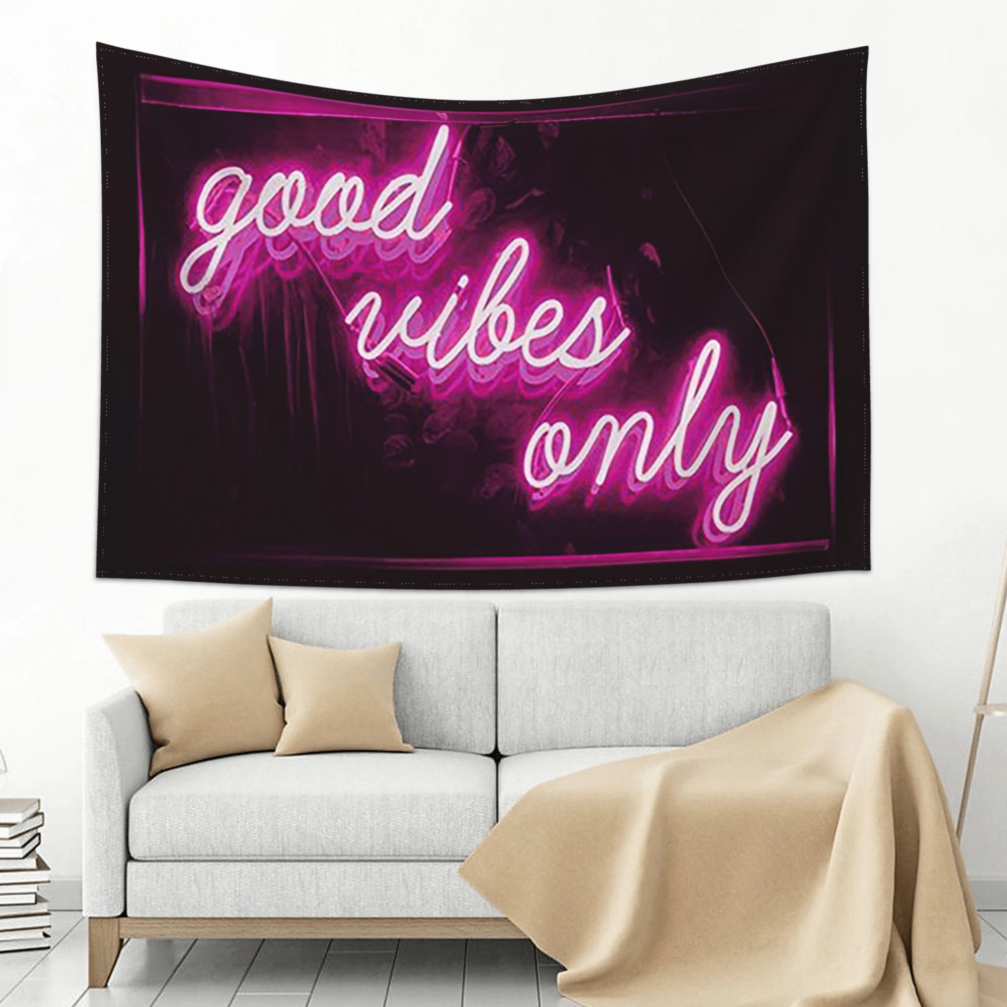 SYSFOURC Funny Tapestry 60 x 40 inch Good Vibes Only Flag Wall Hanging ...