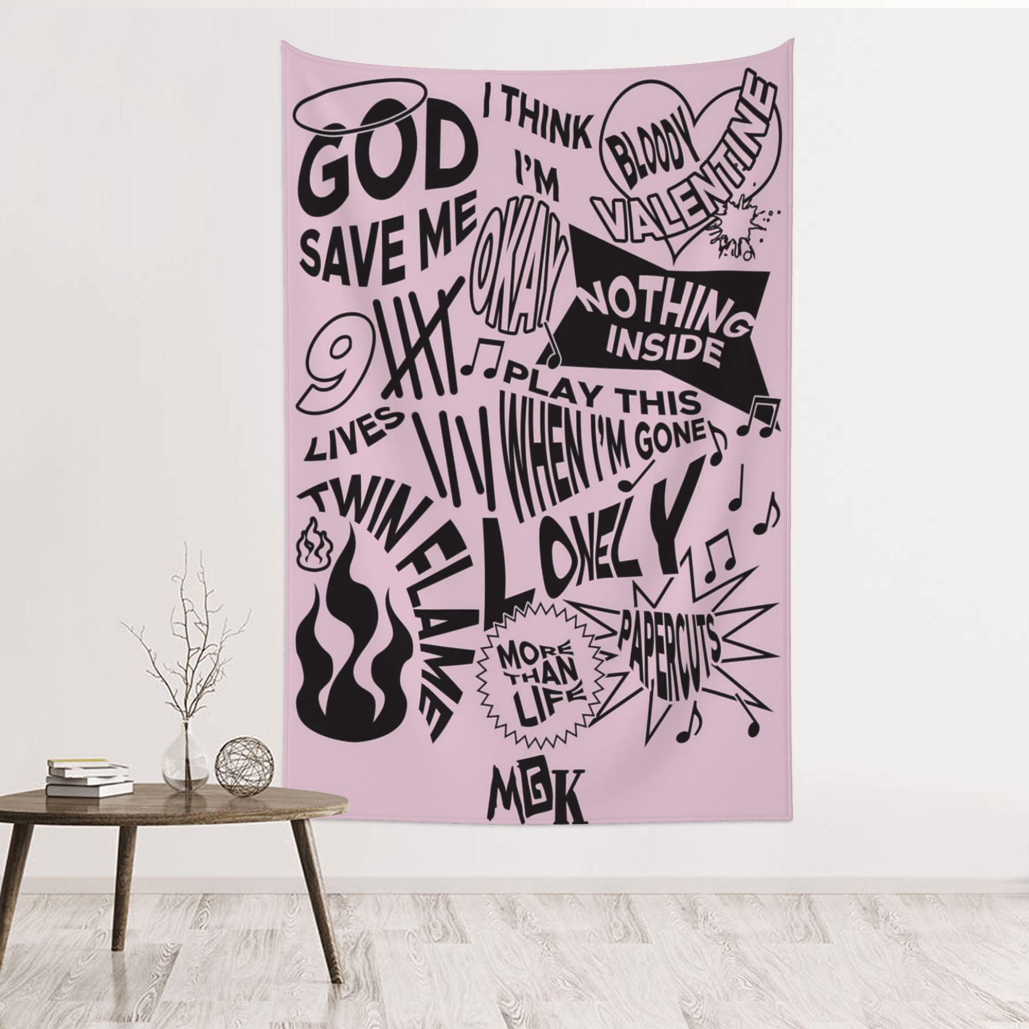 SYSFOURC Machine Gun Kelly Tapestry 60x40 inch Funny Flag Wall Hanging ...