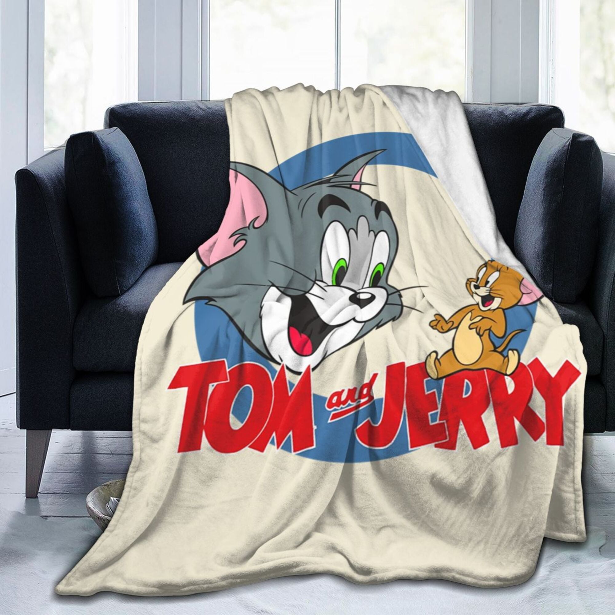 SYSFOURC Tom Cat and Jerry Mouse Throw Blanket for Bed,Soft Collage ...