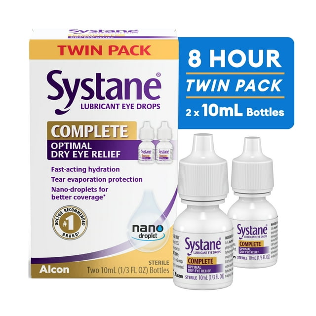 SYSTANE COMPLETE Twin Pack, Lubricant Eye Drops for Dry Eye Symptom ...