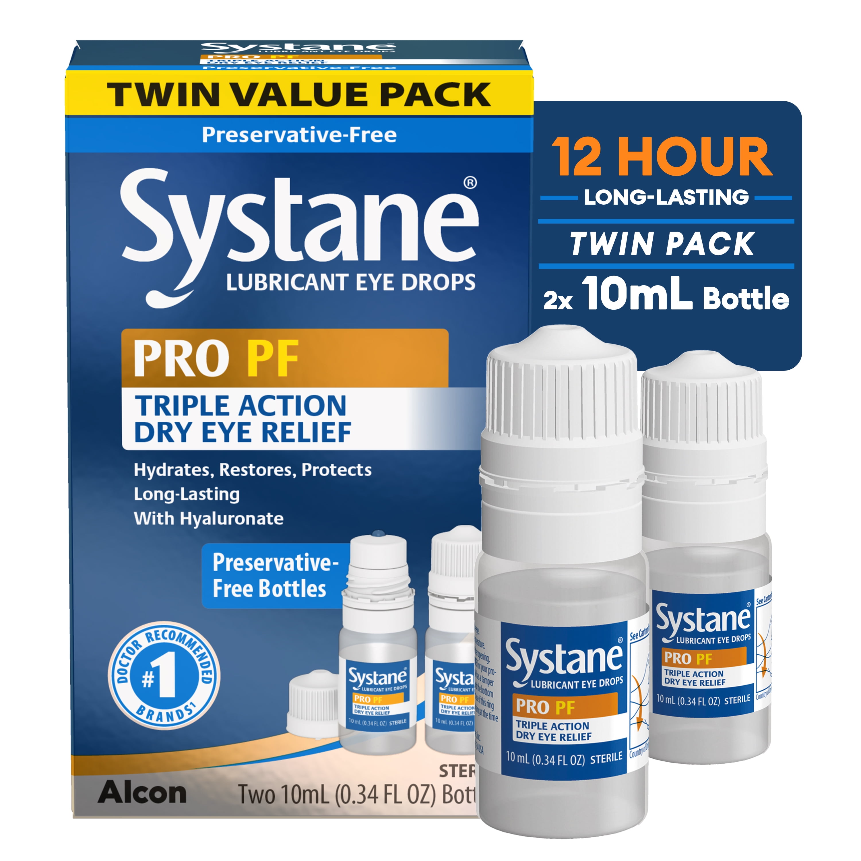 Systane PRO PF Eye Lubricant Drops for Dry Eyes, Hydrate, Restore ...