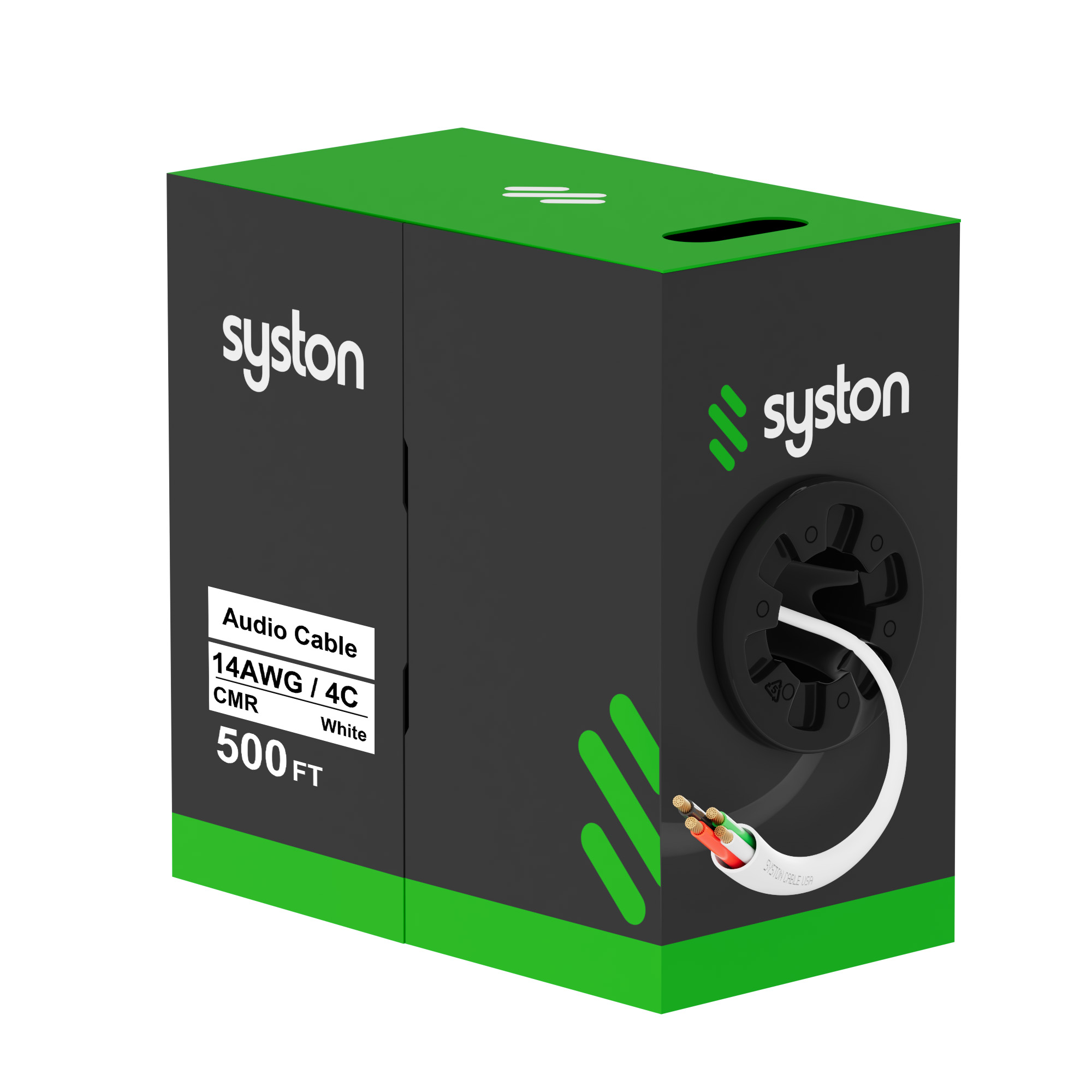 SYSTON CABLE TECHNOLOGY 14/4 Stranded OFC Audio Cable, UL/ETL CL3R/FT4 ...