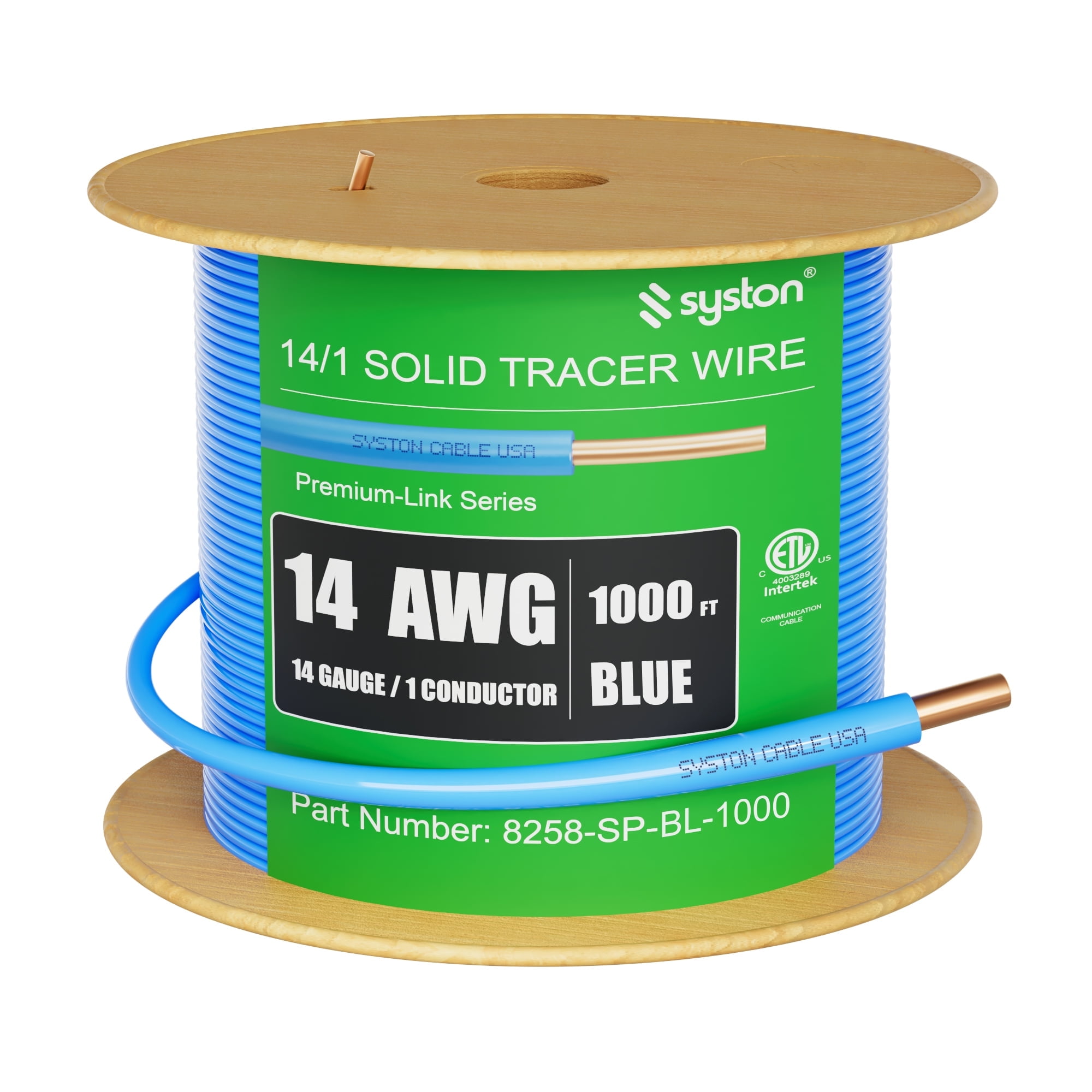 SYSTON CABLE TECHNOLOGY 14 AWG Tracer Wire 600V 1 Solid Bare Copper ...