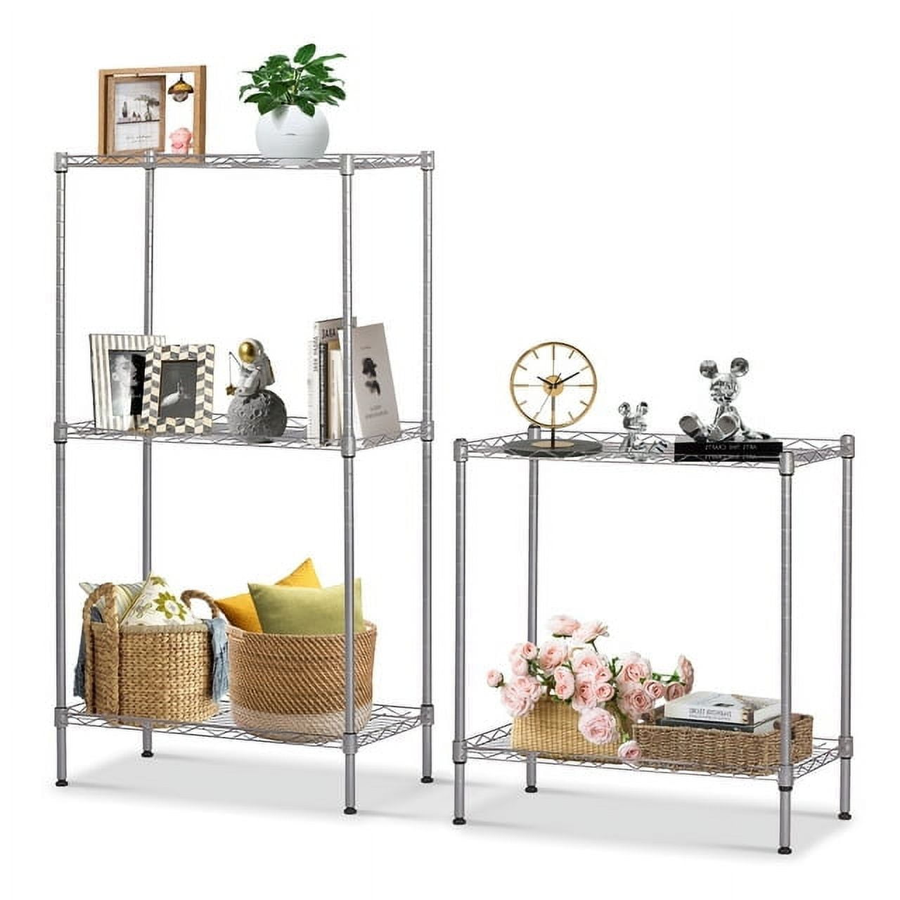SYTHERS 21 x 12 x 59" 5 Tier Metal Large Storage Rack Wire Shelving ...