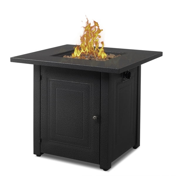 SYTHERS 28" Gas Fire Pit Table, Outdoor Metal Propane Gas Burning Fire ...