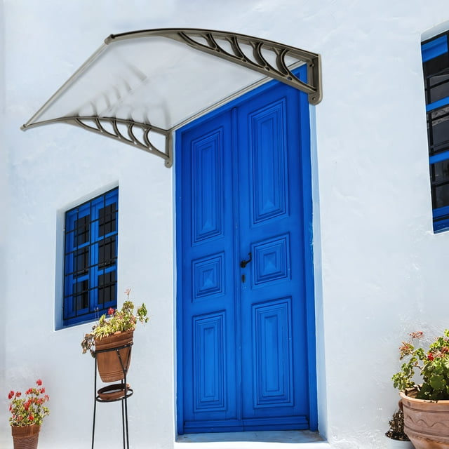 SYTHERS 40"x 40" Window Awning Door Canopy, Front Door Outdoor Patio ...