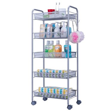Ollieroo 3-Tier Metal Rolling Utility Cart Multi-function Organizer ...