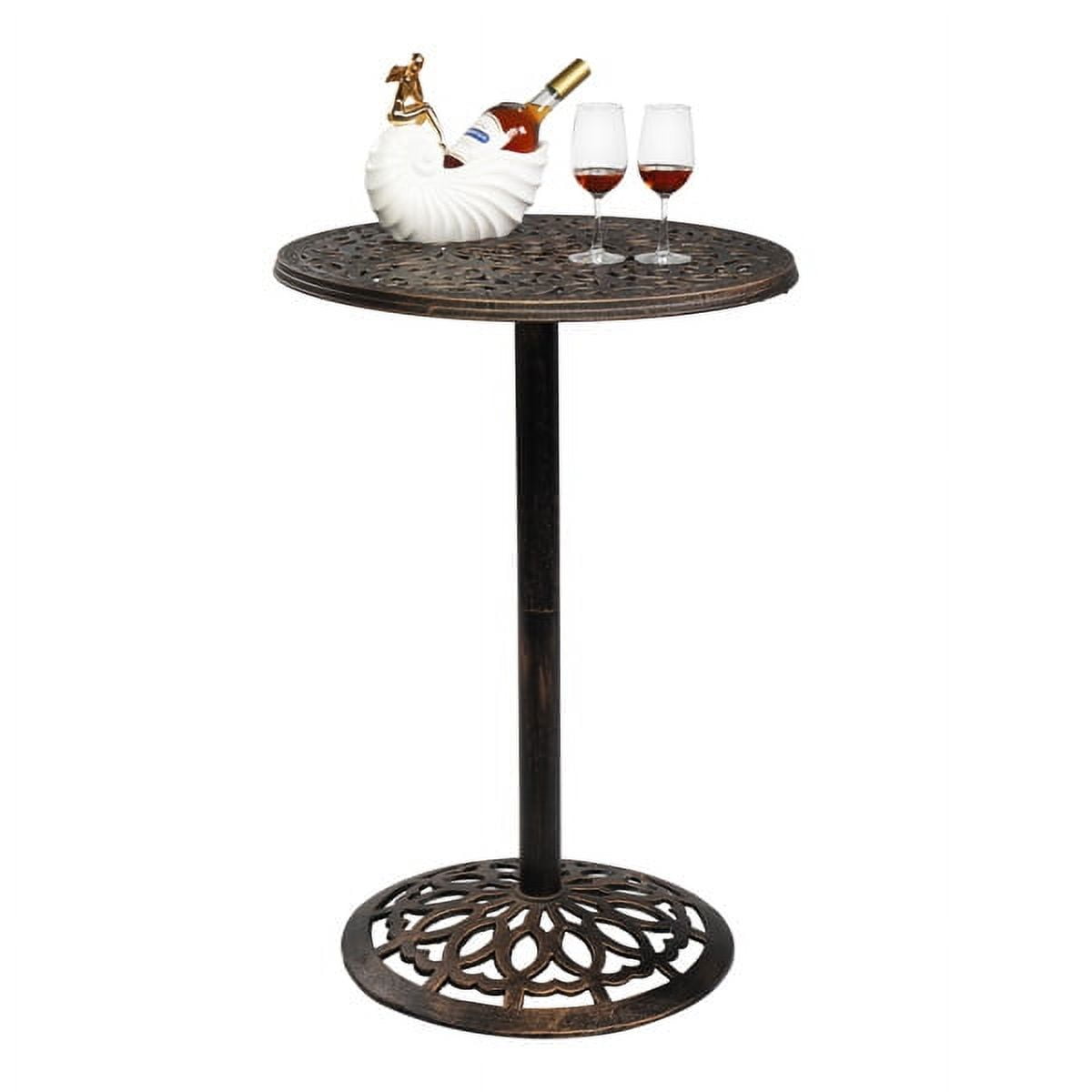 SYTHERS Outdoor Height Bar Table, Metal Bistro Pub Table Round Bar ...