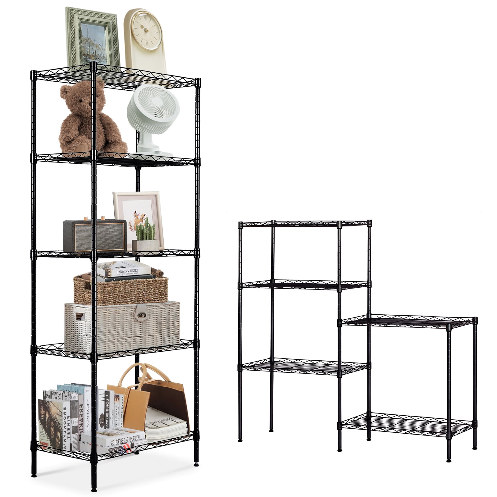 SYTHERS Storage Rack for Kitchen, 59"x21"x11.5" 5 Tier Wire Shelving ...