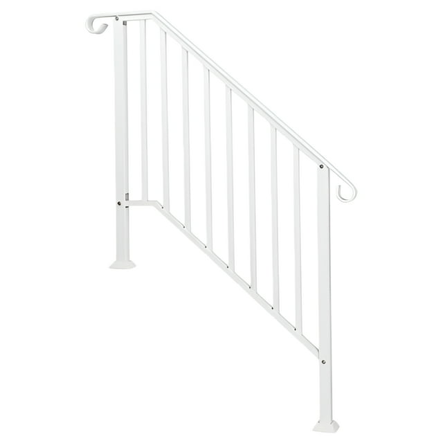 SYTHERS White 3 Step Handrails for Outdoor Steps, Fit 3 Steps Outdoor ...