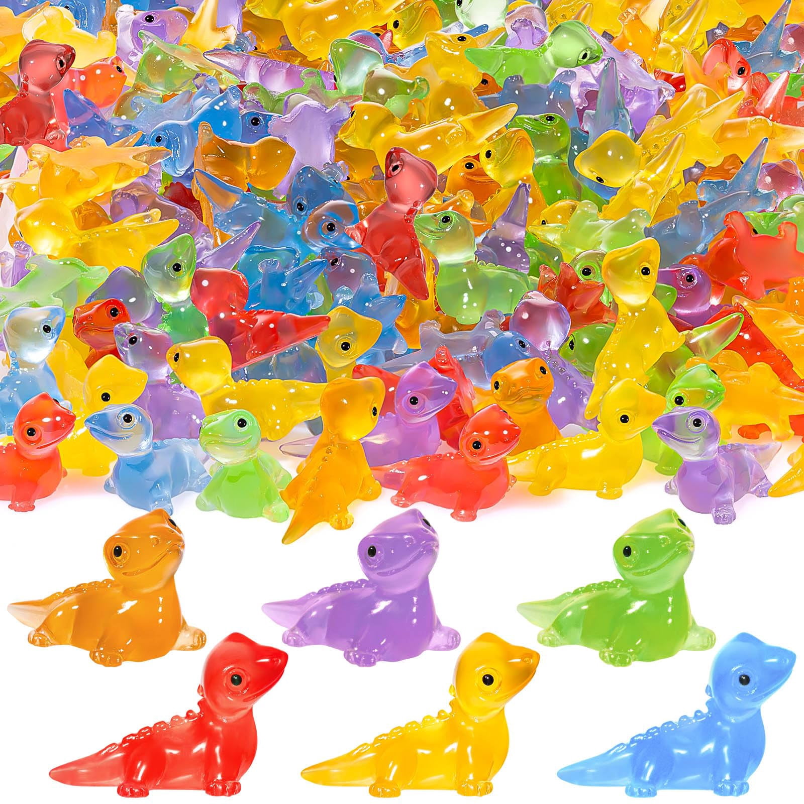 SYWHXY 72PCS Luminous Mini Resin Lizards Cute Lizard Figures Glow in ...