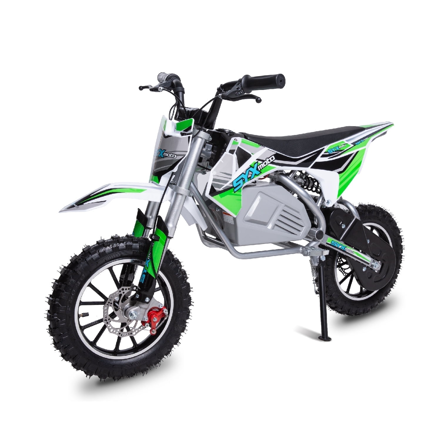 SYX MOTO KBE 500W 36V Electric Beginner Kids Mini Dirt Bike, Green/Grey ...