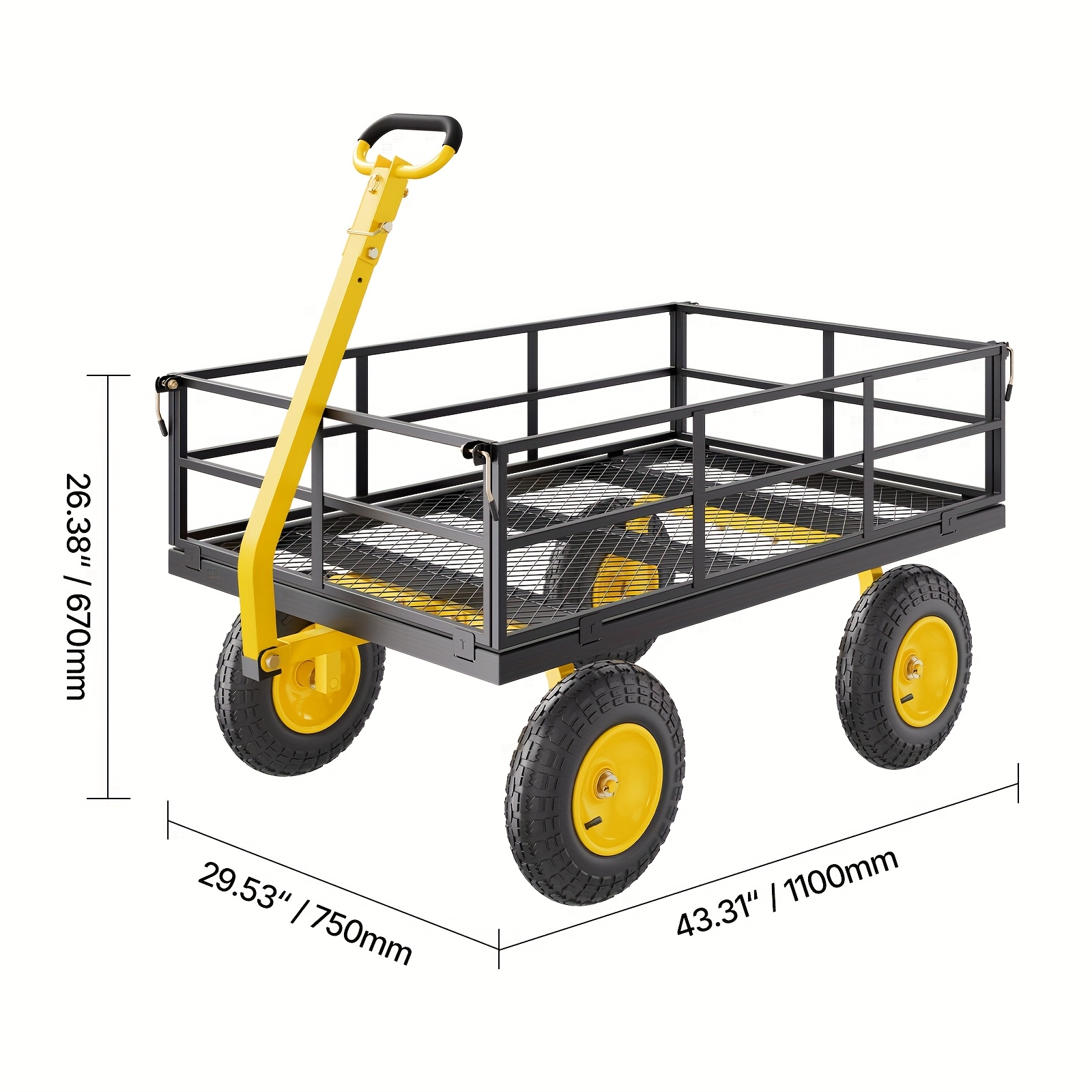 SZ,STORE Heavy-Duty Garden Cart - 500-1400lb Capacity, 10" Wheels ...