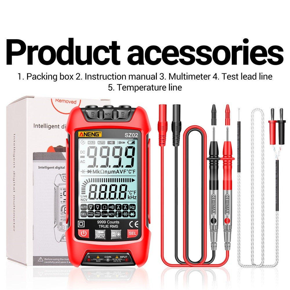 Sz02 Smart Digital Multimeter 6000 Counting Rms Automatic Capacitance ...