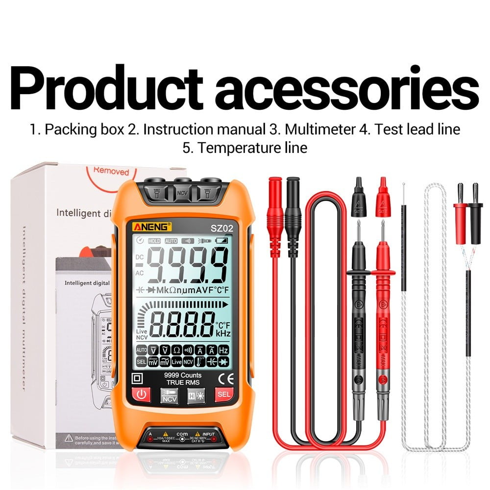 SZ02 Smart Digital Multimeter 6000 Counting RMS Automatic Capacitance Meter - Walmart.com