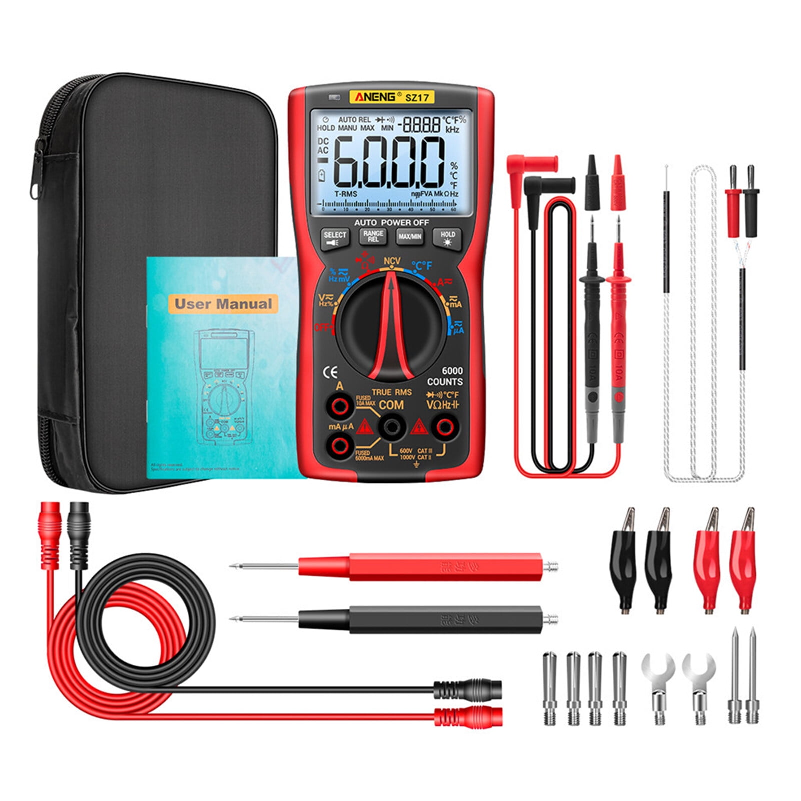 SZ17 Smart Digital Multimeter Kit with 16 in 1 Combination Line 6000 ...