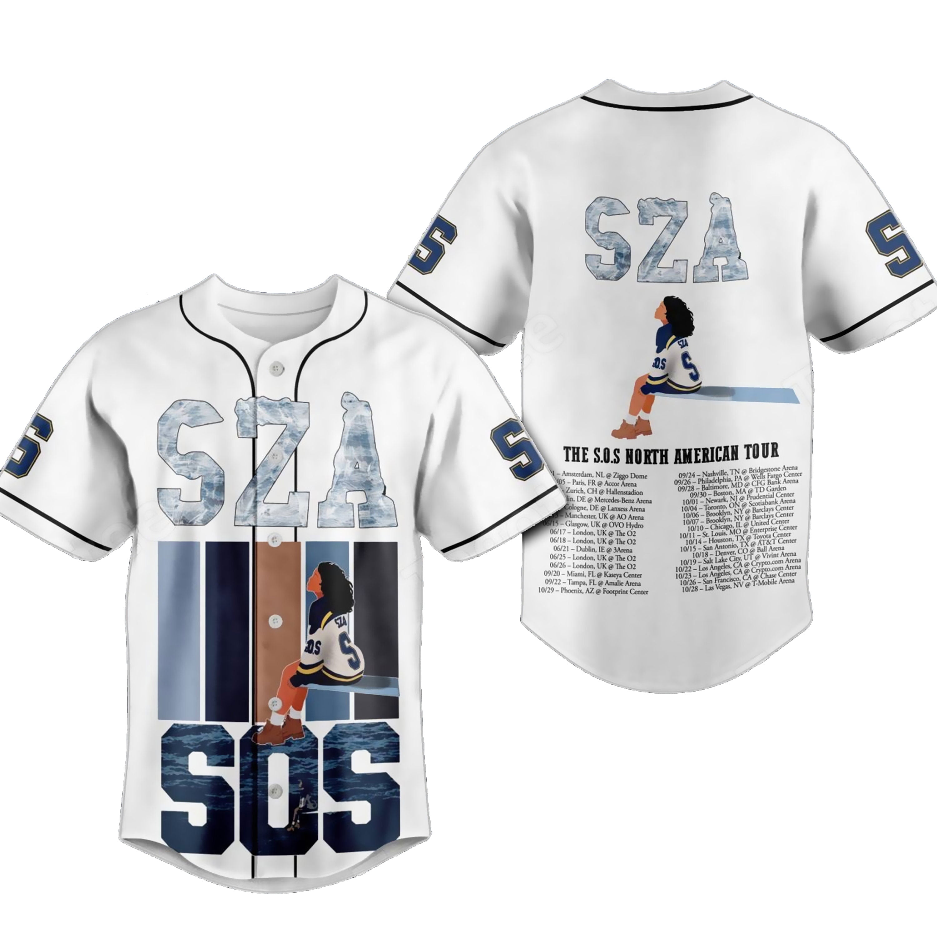 SZA Good Day Baseball Jersey Shirt SOS New Album Merch Singer Tour 2023 ...