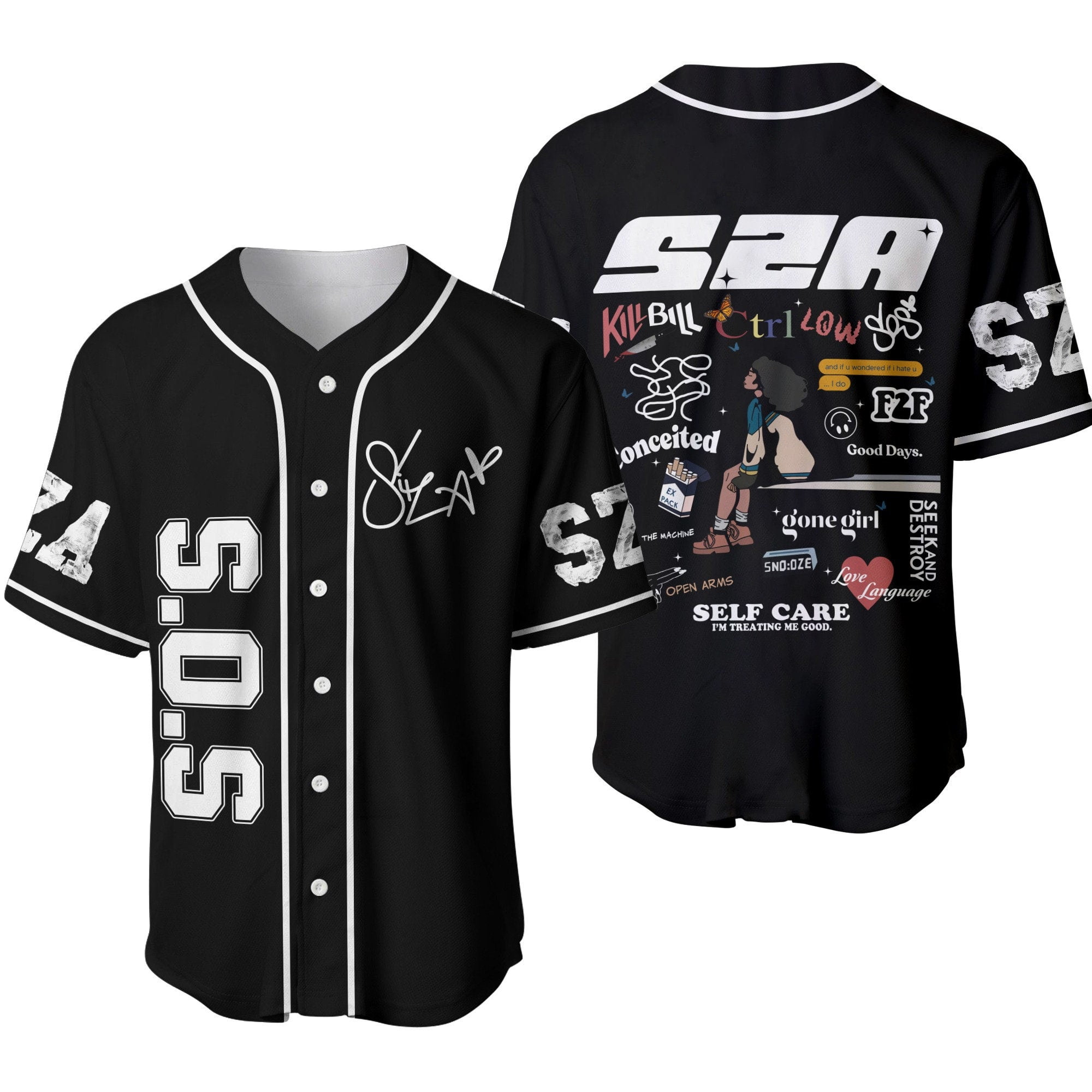 SZA Good Day Baseball Jersey Shirt SOS New Album Merch Singer Tour 2023 ...