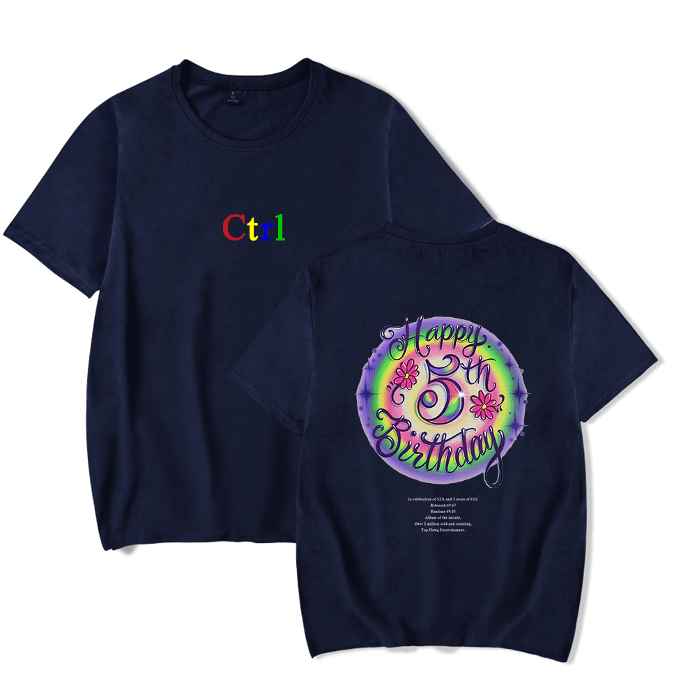 SZA Merch T Shirt Graphic Happy 5TH Birthday Rainbow Album Ctrl T ...